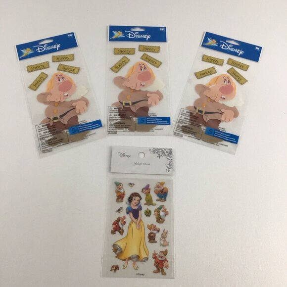 Disney | Other | Disney Princess Snow White Seven Dwarfs Sticker Sheets ...